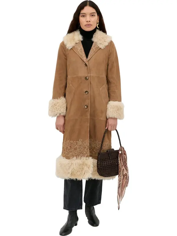 Rixo Cienna Coat - Brown