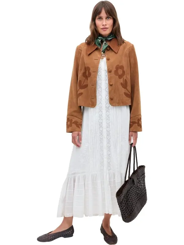 Rixo Dionne Retro Daisy Jacket - Brown