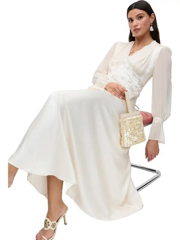 Rixo Arlena Pearl Midi Dress - Ivory