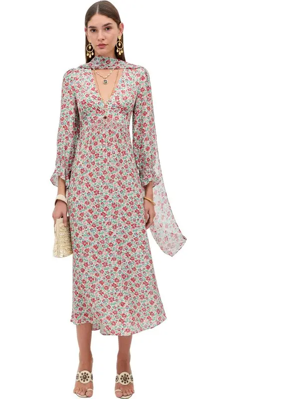 Rixo Floral Printed Mireta Dress - Pink