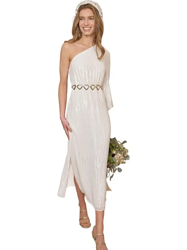 Rixo Bradshaw Sequin Maxi Dress - Ivory