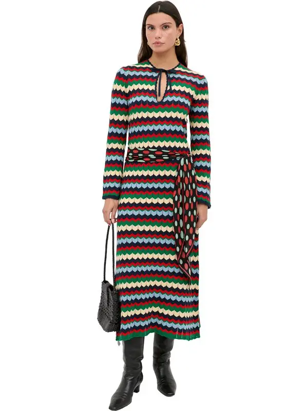 Rixo Lucila Retro Chevron Dress - Multi