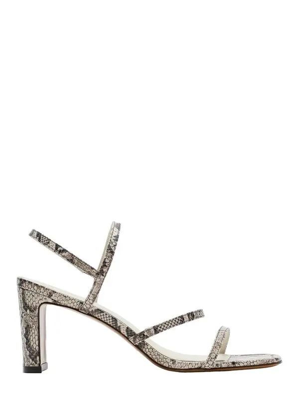 Rixo Ciervo Snakeskin Leather Sandals - Brown