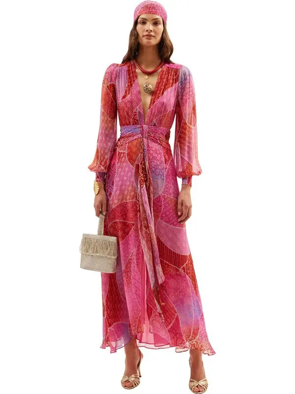 Rixo Meera Printed Gown - Pink