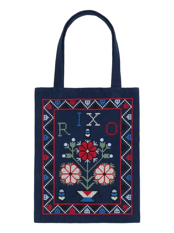 Rixo Noora Terra Cross Stich Embroidery Regular - Navy