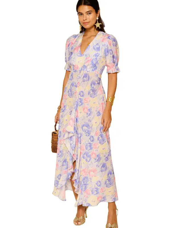 Rixo Ariel Tulip Fields Dress - Blue