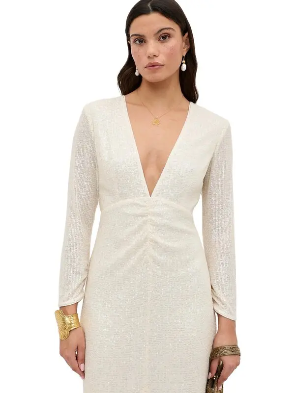 Rixo Lorenzo Pearl Dress - Ivory