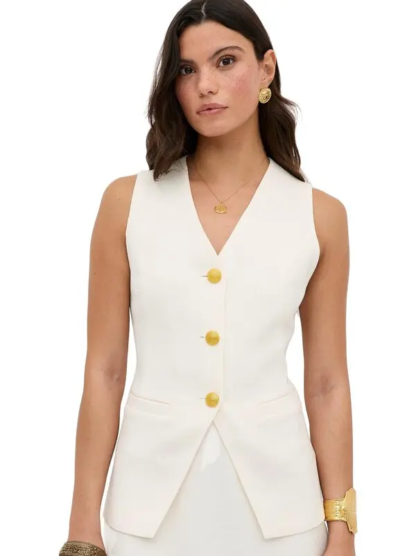Rixo Ingrida Pearl Vest - Ivory