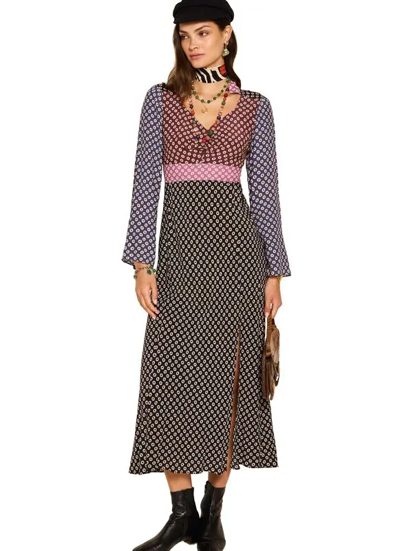 Rixo Priscilla Shibori Midi Dress - Multi