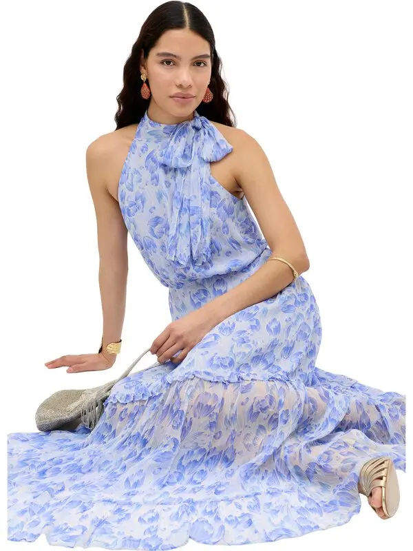 Rixo Abi Tulip Fields Cornflower Dress - Blue