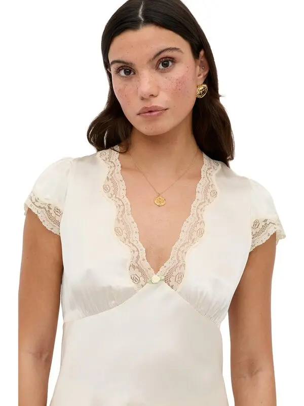 Rixo Karia Top - Ivory