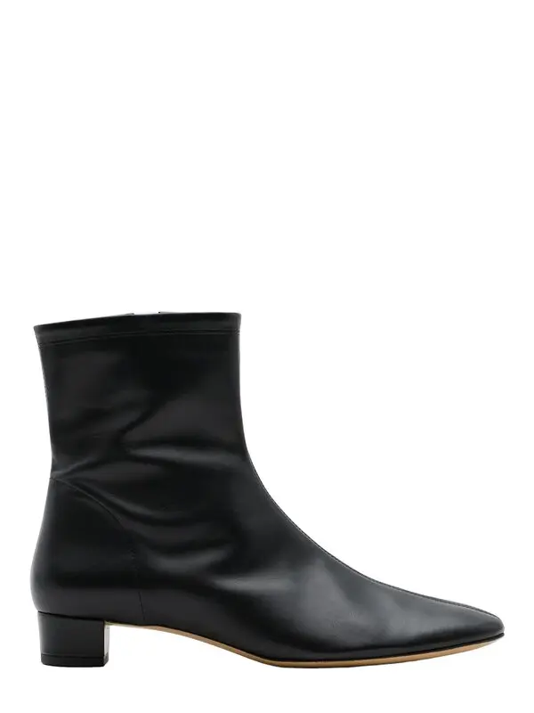 Rixo Rey Leather Ankle Boots - Black