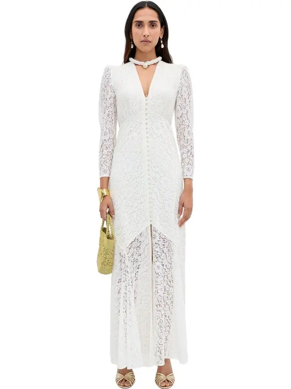 Rixo Fleur Regular Dress - Ivory