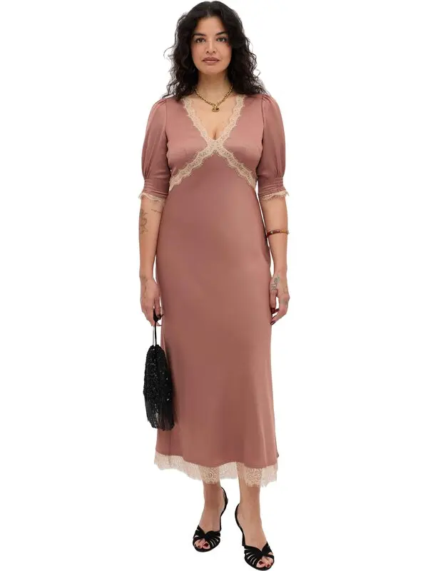 Rixo Annina Dress - Brown