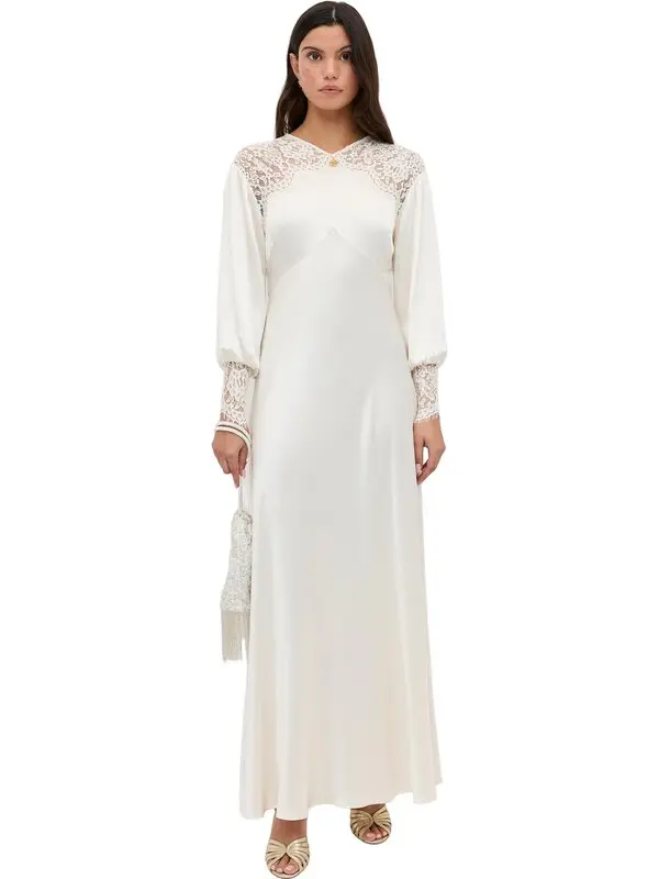 Rixo Axelle Pearl Dress - Ivory