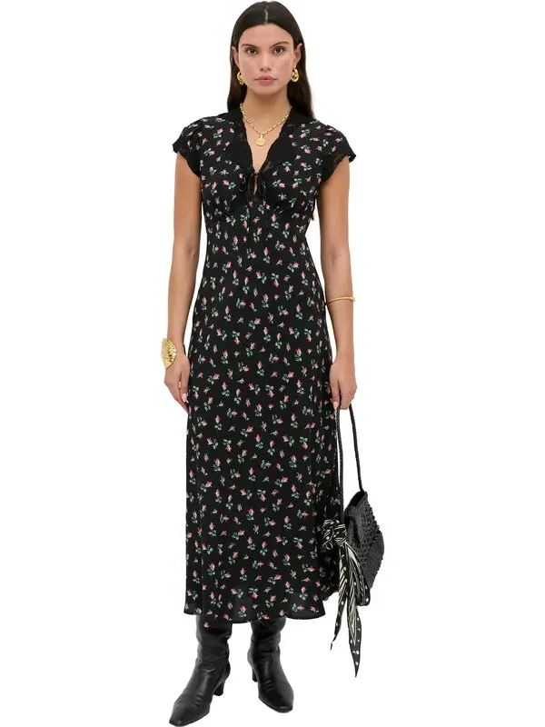 Rixo Amari Sienna Bud Regular Dress - Black