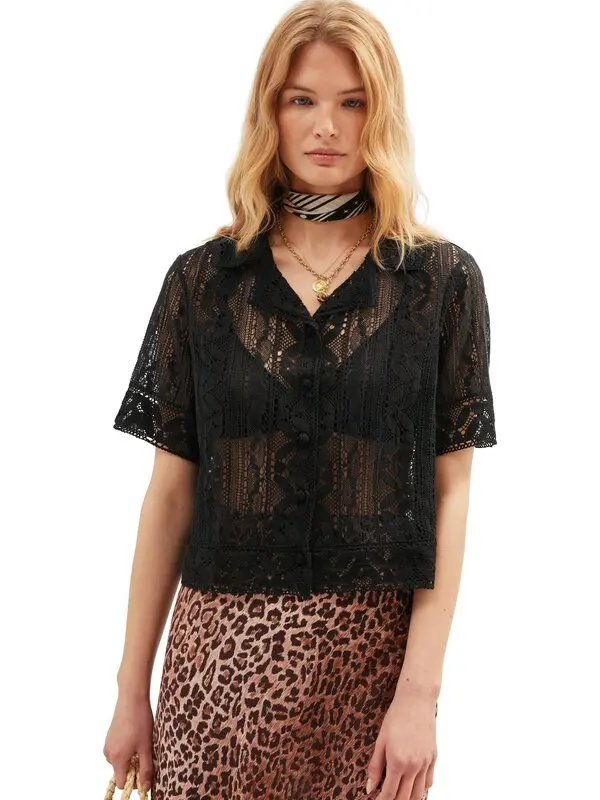 Rixo Diona Regular Shirt - Black