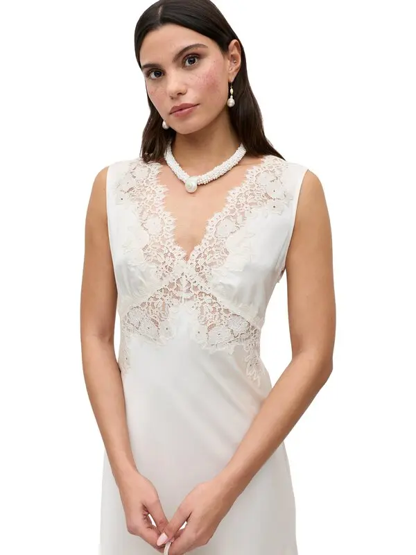 Rixo Azzurra Pearl Gown - Ivory