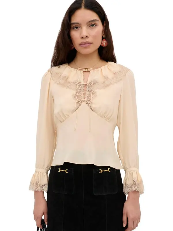 Rixo Aimme Shell Top - Cream
