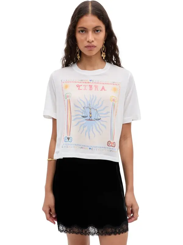 Rixo Ria Libra T-shirt - White