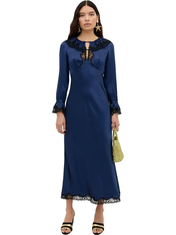 Rixo Brecia Regular Dress - Navy