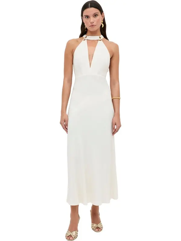 Rixo Eleanora Pearl Regular Dress - Ivory