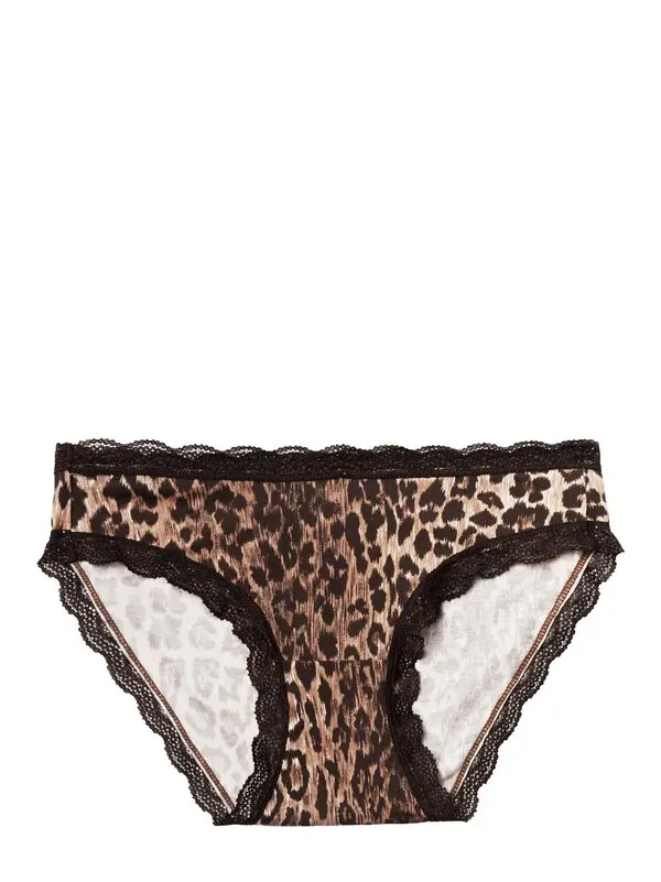 Rixo Leopard Print Knickers - Brown