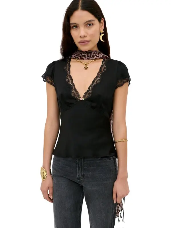 Rixo Karia Top - Black