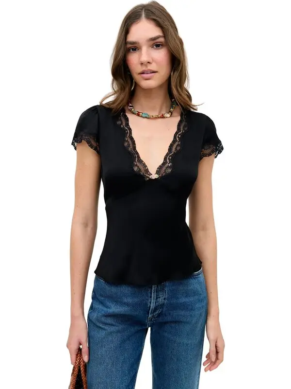 Rixo Karia Top - Black