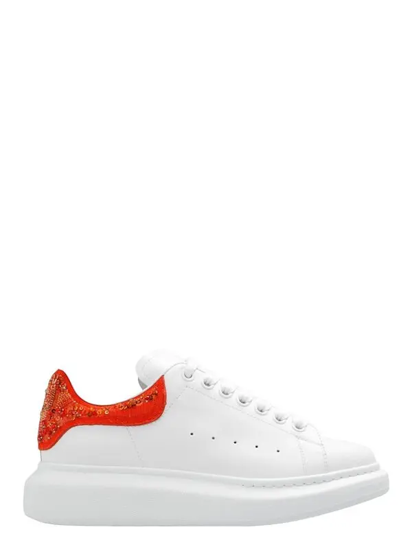 Alexander McQueen Oversized Sequined Sneakers - White/red