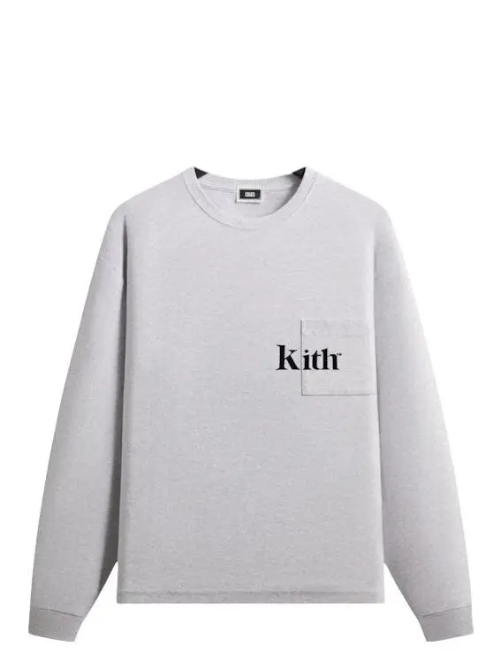 Kith Long Sleeve Quinn Tee Shirt - Light Heather Grey