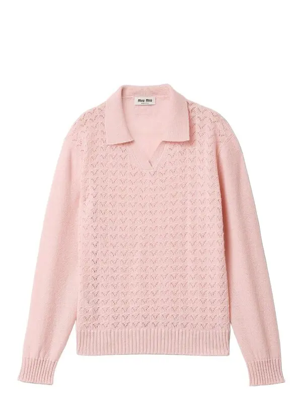 Miu Miu Cashmere V-neck Sweater - Alabaster Pink