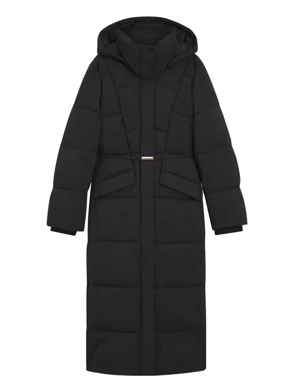 BOSS Padded Coat With Metal Belt - Black