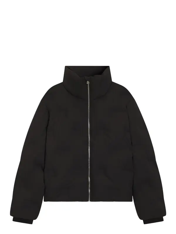 Hugo Stacked-logo Jacket With Water-repellent Finish - Black