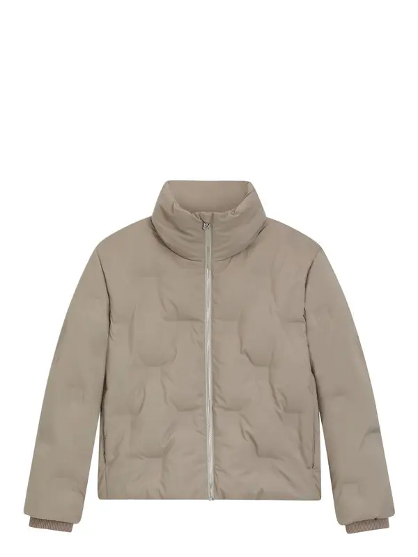 Hugo Stacked-logo Jacket With Water-repellent Finish - Light Beige