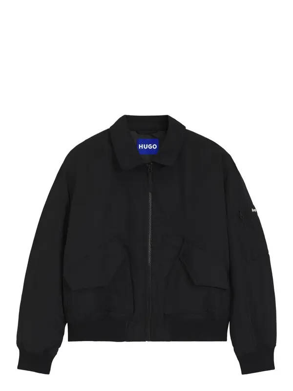 Hugo Water-repellent Oversized Jacket - Black