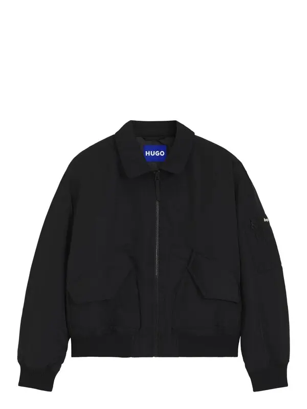Hugo Water-repellent Oversized Jacket - Black