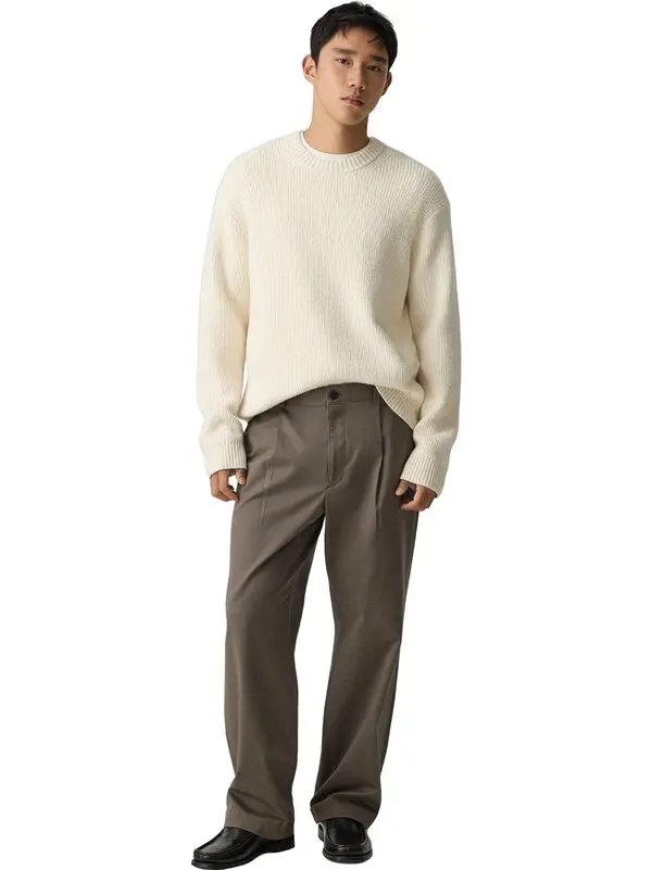 Theory Relaxed Pleat Pant In Moonsoft Cotton - Morel