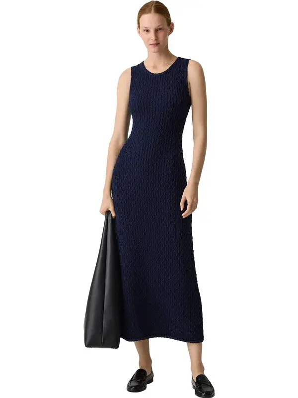 Theory Textured Midi Dress - Navy