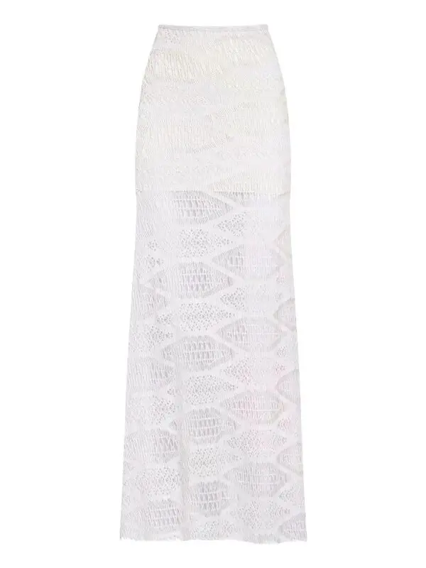 AMIR SLAMA Geometric Openwork Skirt - White