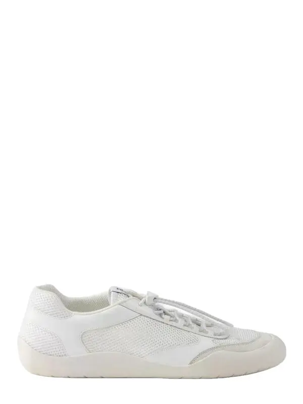 Prada Speedrock Patent Leather And Mesh Sneakers - White