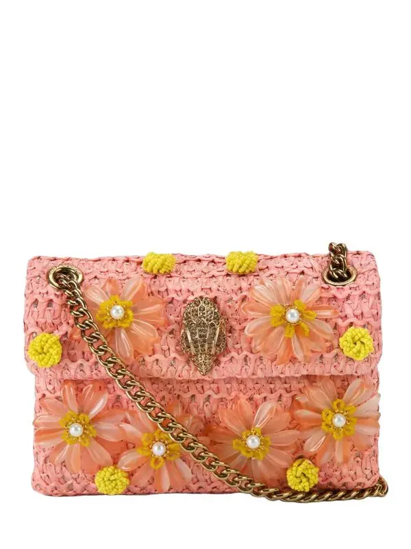 Kurt Geiger Mini Raffia Kensington Shoulder Bag - Pink