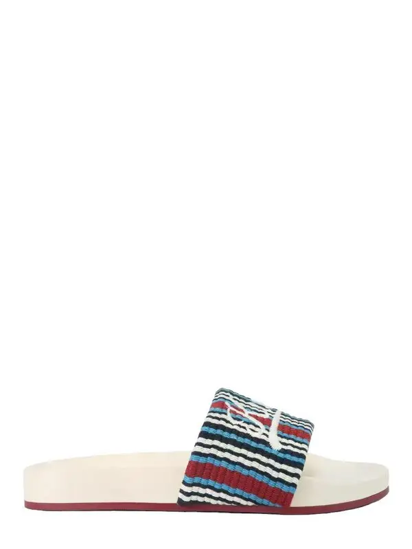 Kurt Geiger Striped Slides With Logo Embroidery - Red