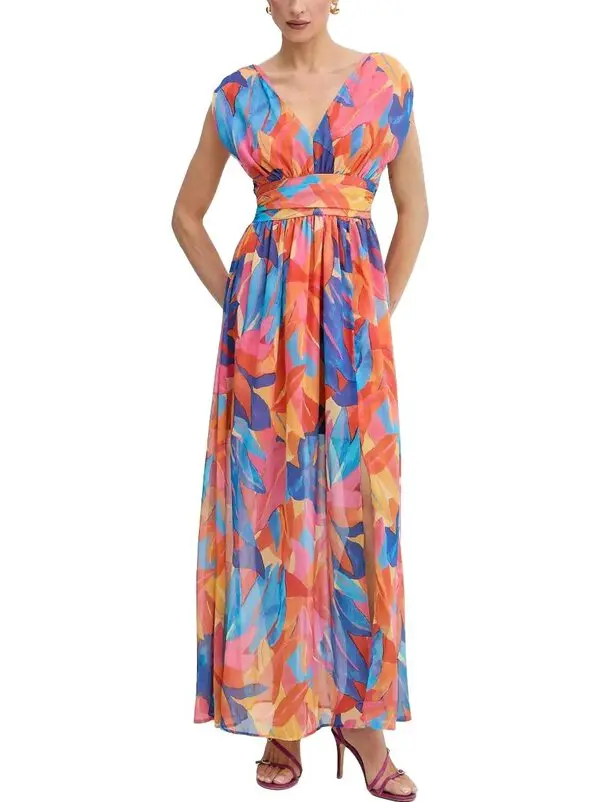 MORGAN Floral-print Maxi Dress - Orange