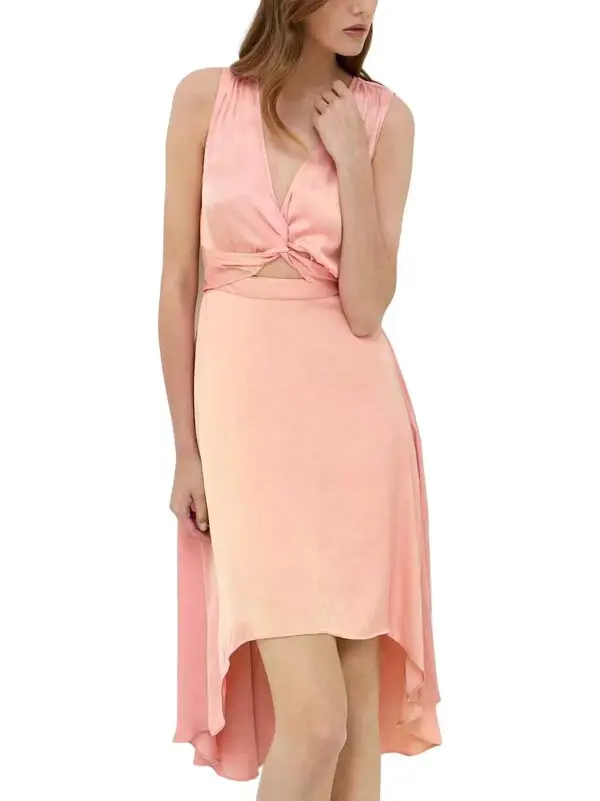 MORGAN Asymmetrical-hem Mini Dress - Pink