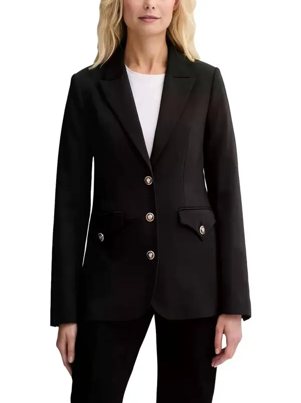 MORGAN Buttoned Flap-pocket Blazer - Black