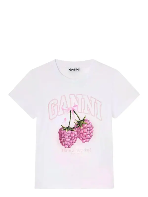 GANNI Graphic-print T-shirt - White