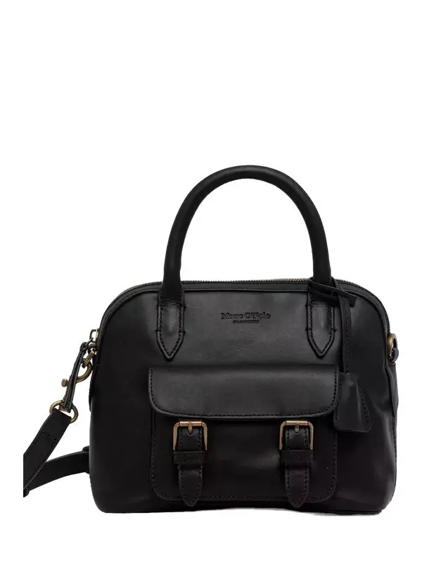 Marc O'polo Leather Cross Body With Buckle Detail - Black