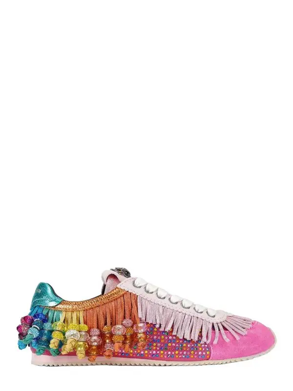 Kurt Geiger Islington Fringe Embellished Sneakers - Pink