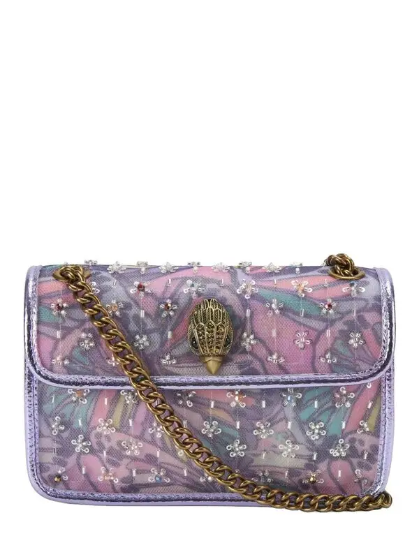 Kurt Geiger Mini Kensington Butterfly-print Shoulder Bag - Purple